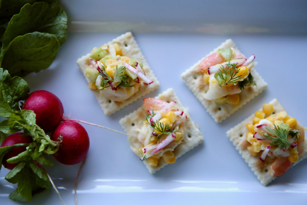 Dandy Celery & Florida Pink Shrimp Salad with Super Sweet Corn Dressing