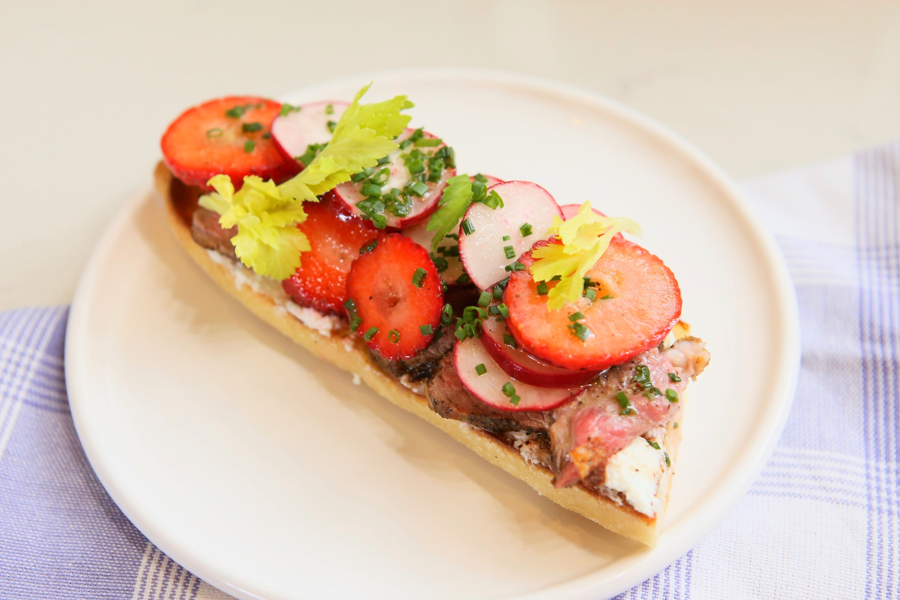 Dandy Radish, Spring Lamb & Strawberry Tartine