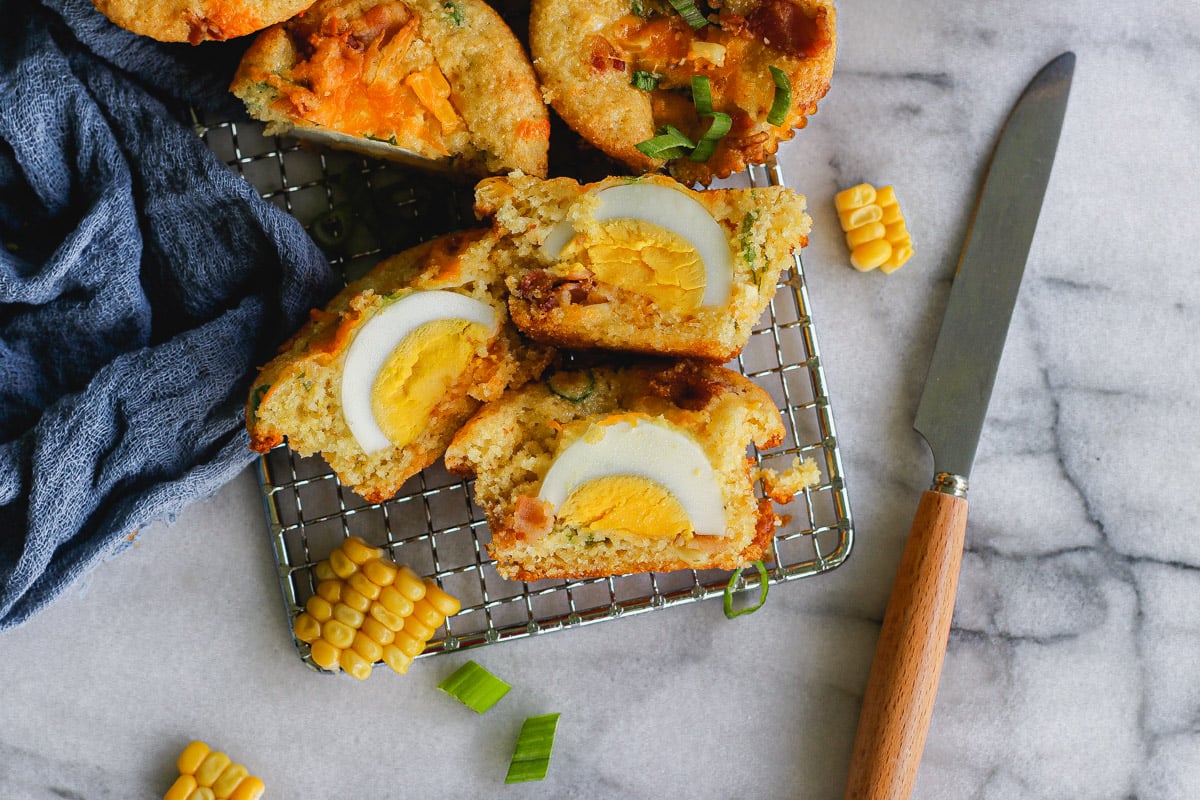 Spiced Corn and Cheddar Breakfast Muffins