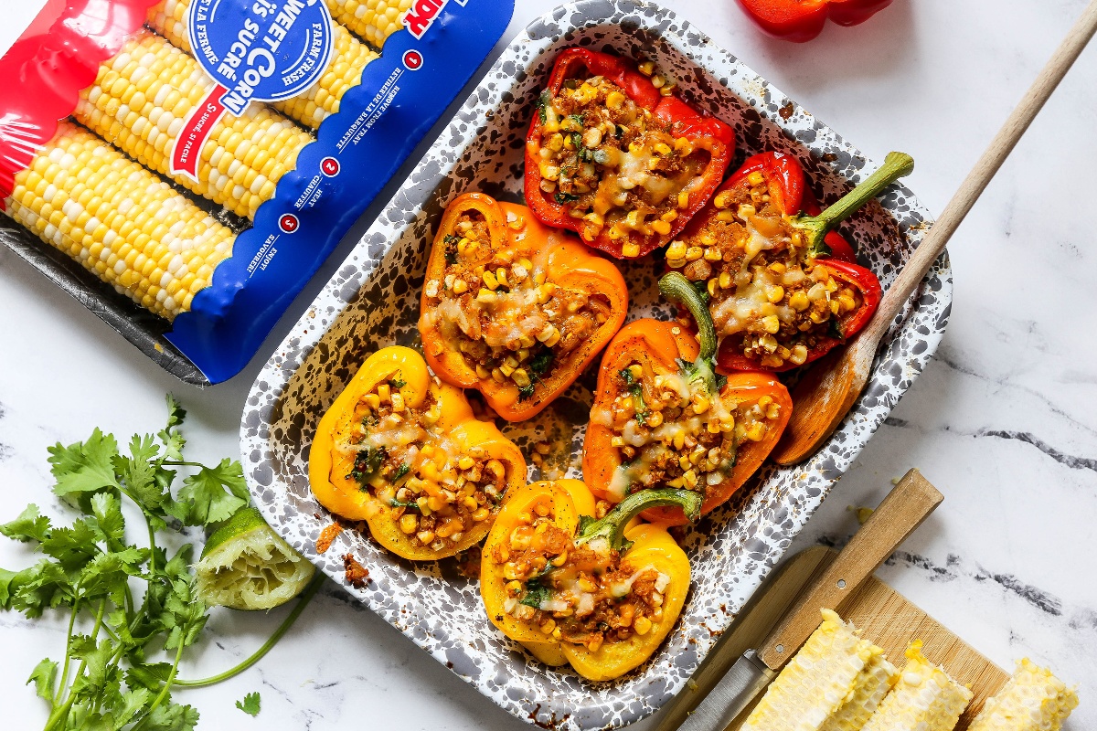 Corn Quinoa Stuffed Peppers