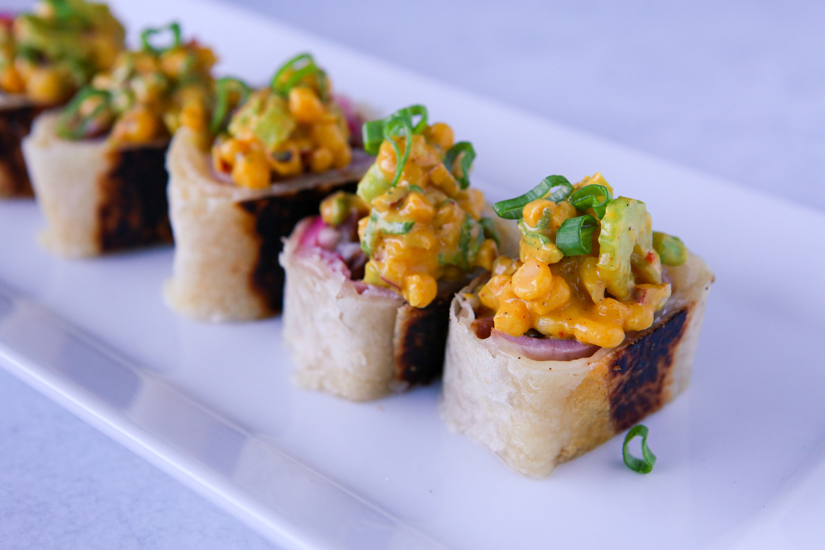 Cubano Pinwheel with Dandy Radish Pickles and Sweet Corn Mustard