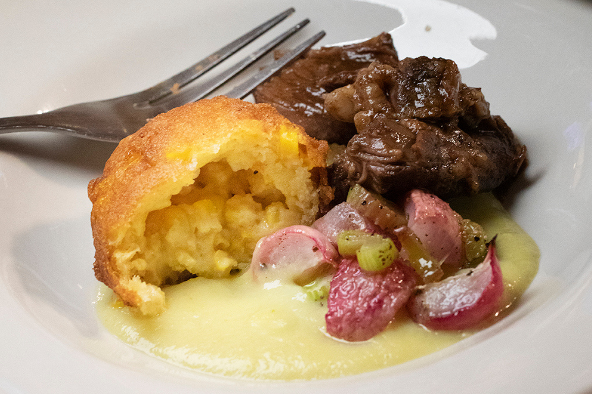 Braised Short Ribs with Radishes, Celery & Red Wine Demi, Celery Puree ...